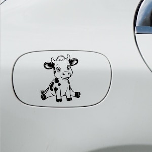 Cow Car Decal/cow Bumper Sticker/cow Fuel Cover Decal/cow Lover Gift ...