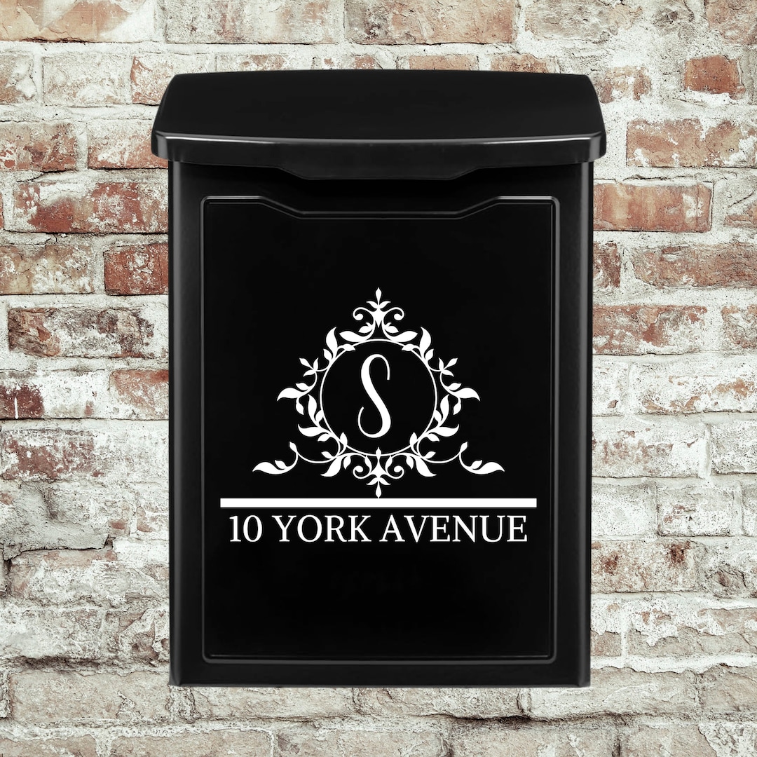 Custom Filigree Monogram Wall Mailbox Decal/floral Mailbox Decal/fancy ...