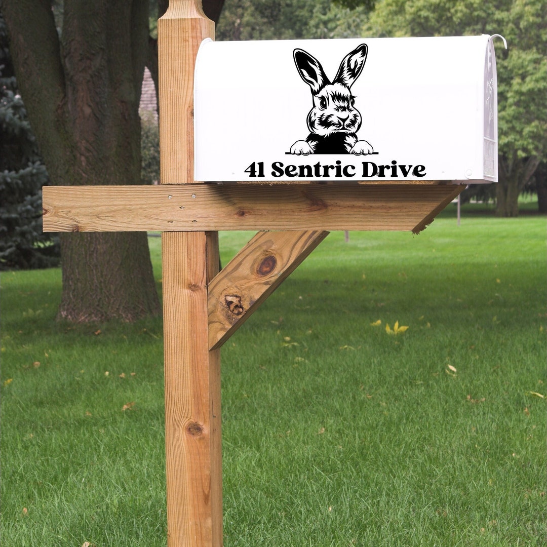 Custom Peeking Rabbit Mailbox Decal/rabbit Lover Gift/personalized ...