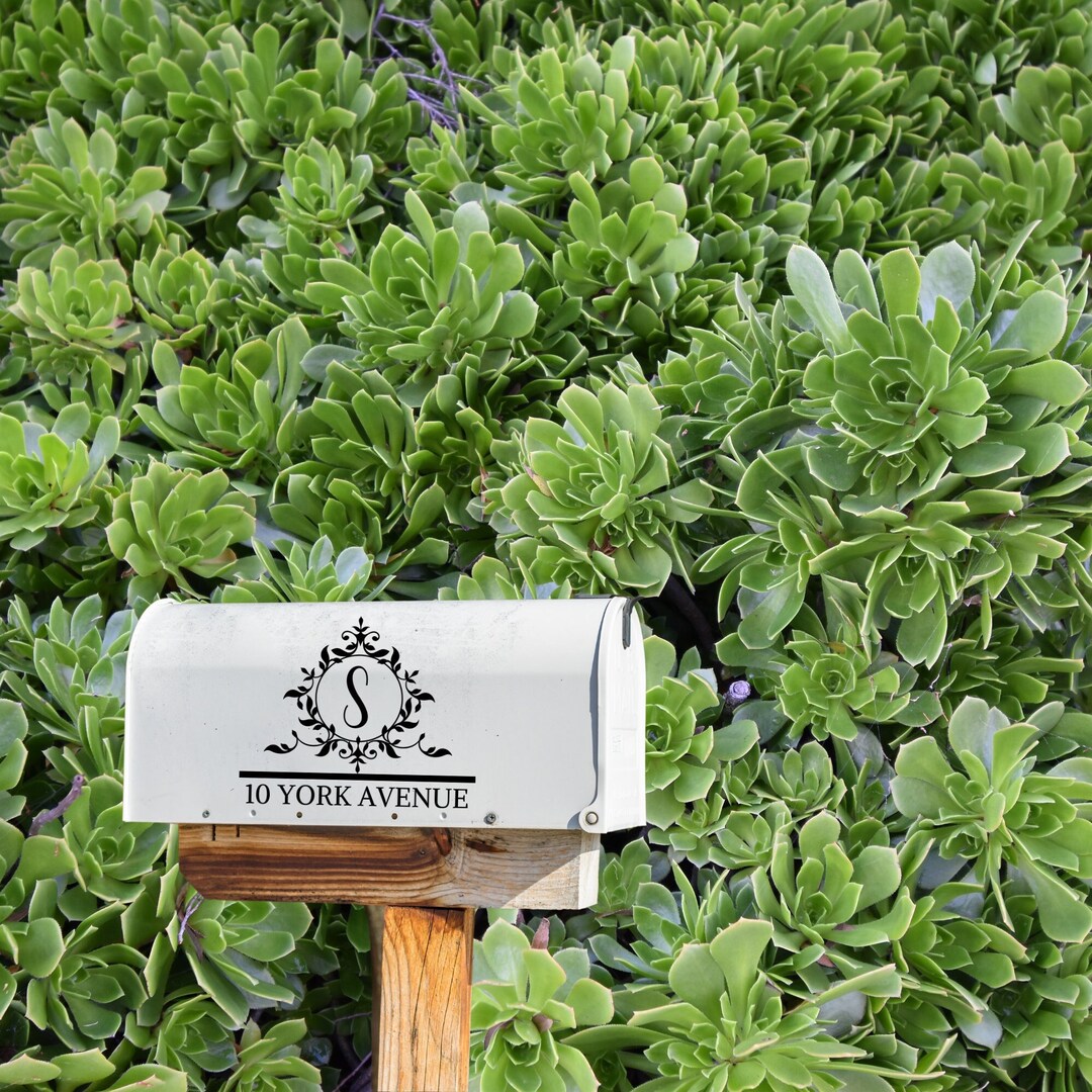 Custom Filigree Monogram Mailbox Decal/floral Mailbox Decal/fancy ...