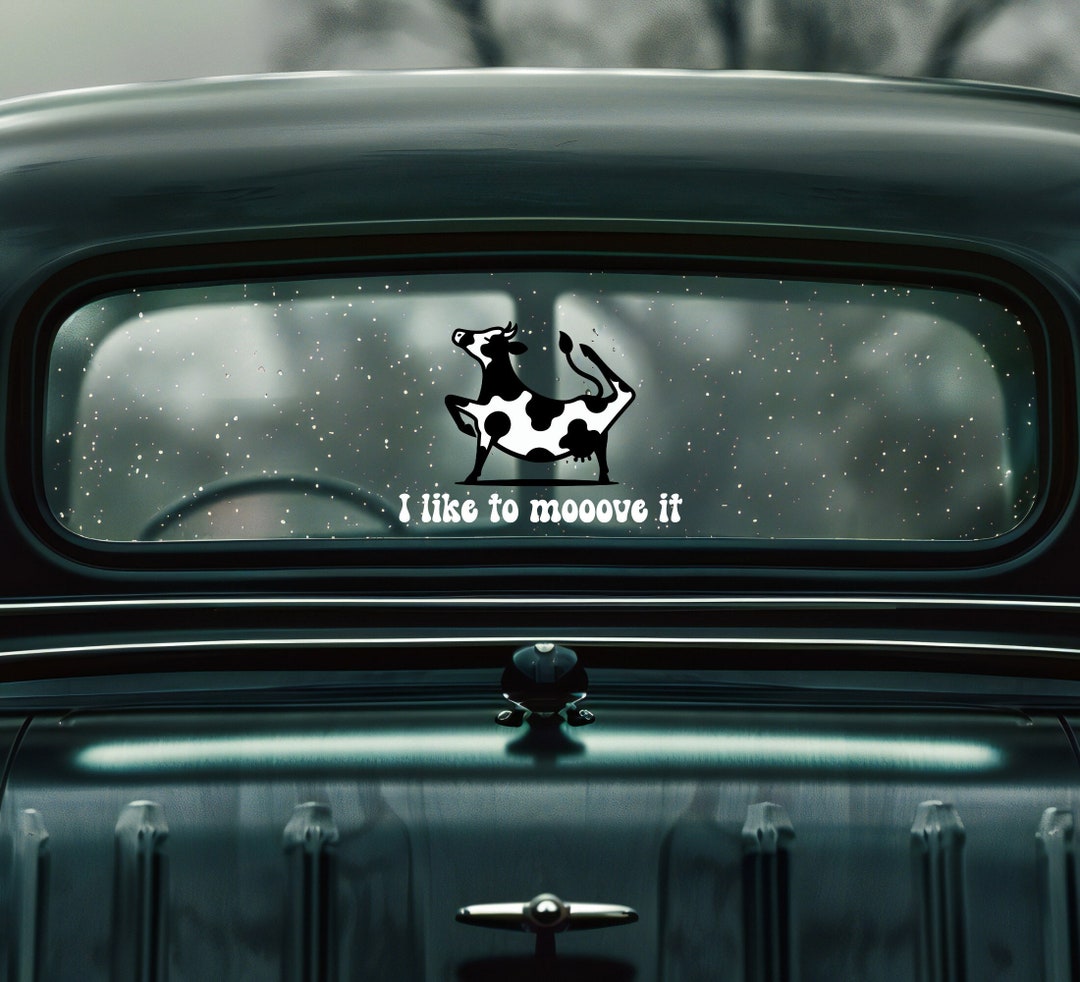 Funny Cow Car Decal/cow Car Sticker/cow Lover Car Decal/animal Car ...