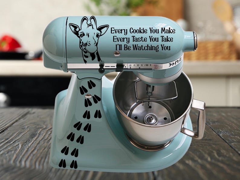 Giraffe Stand Mixer Vinyl Decal/giraffe Kitchen Mixer Decal Set/custom ...