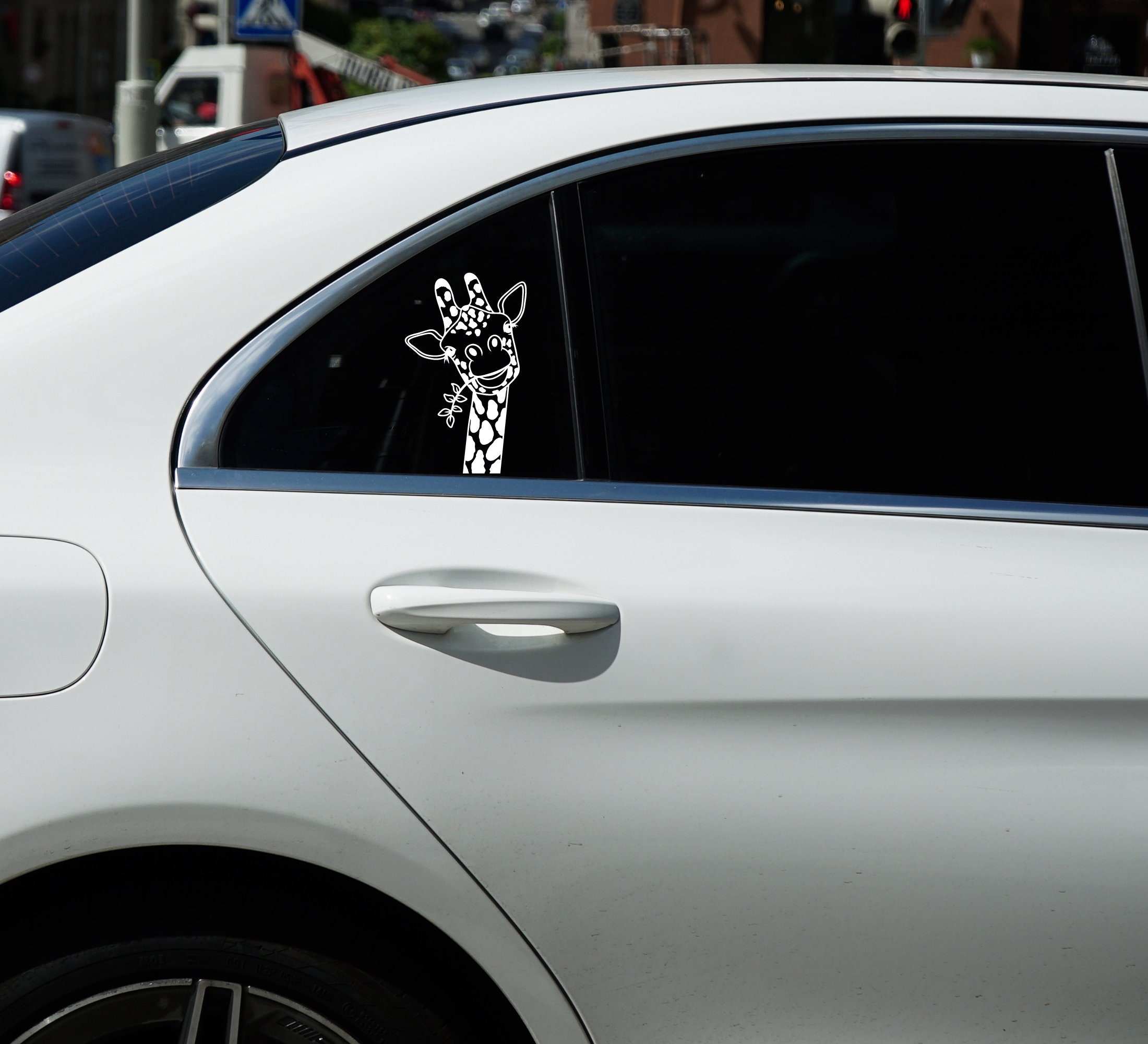 Giraffe Car Vinyl Decal/car Window Sticker/giraffe Lover Car Sticker ...