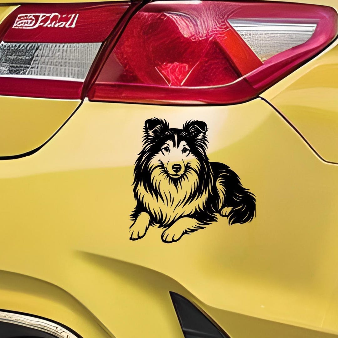 Shetland Sheepdog Car Decal: Dog Breed Bumper Sticker Gift for Sheltie ...