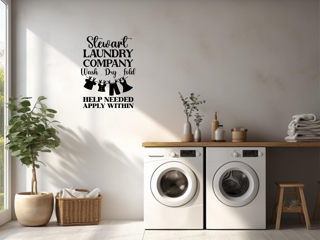 Personalized Laundry Room Vinyl Wall Decal/removable Vinyl Wall Decal ...