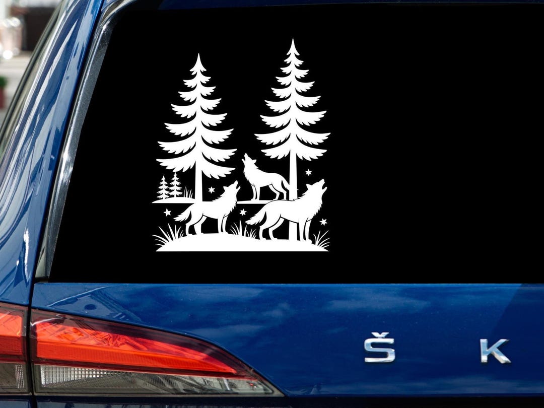 Wolf Car Decal: Auto Window Bumper Sticker, Wolf Nature Animal Lover ...