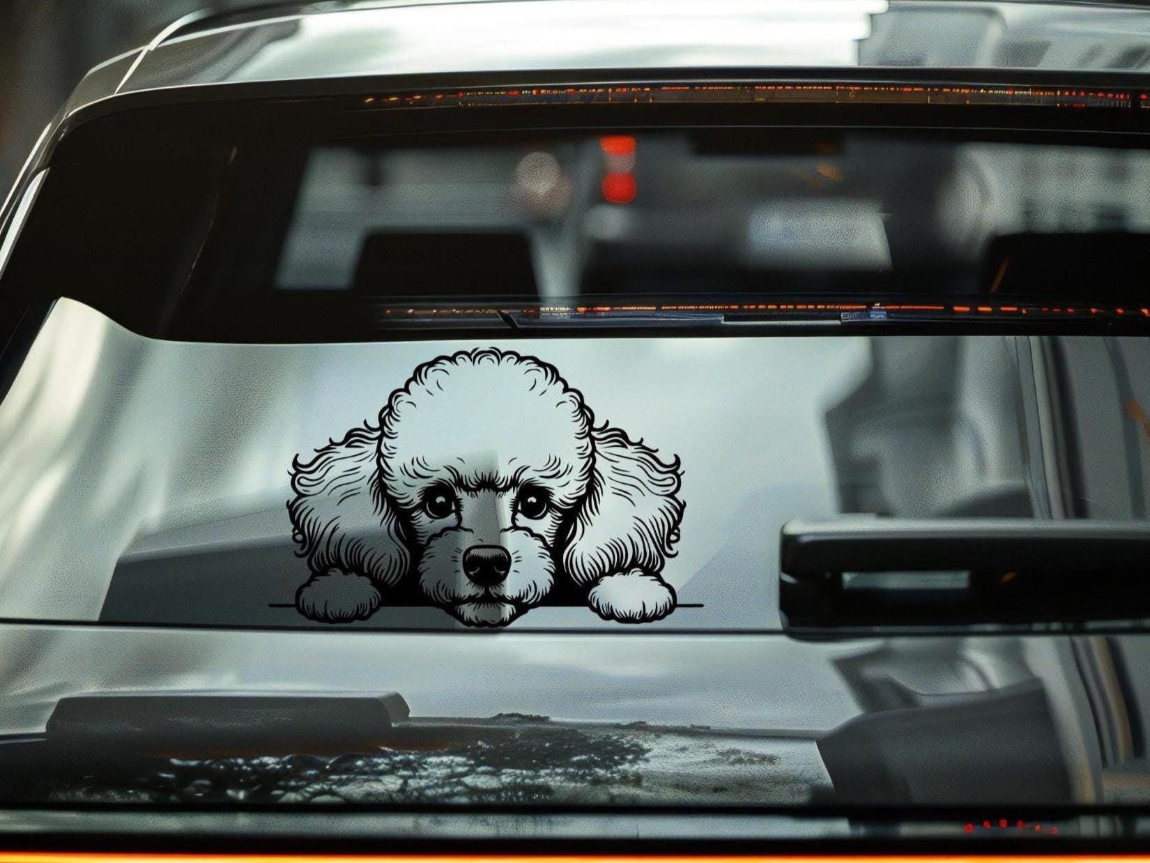 Poodle Car Decal: Dog Breed Bumper Sticker, Poodle Pet Lover Gift for ...