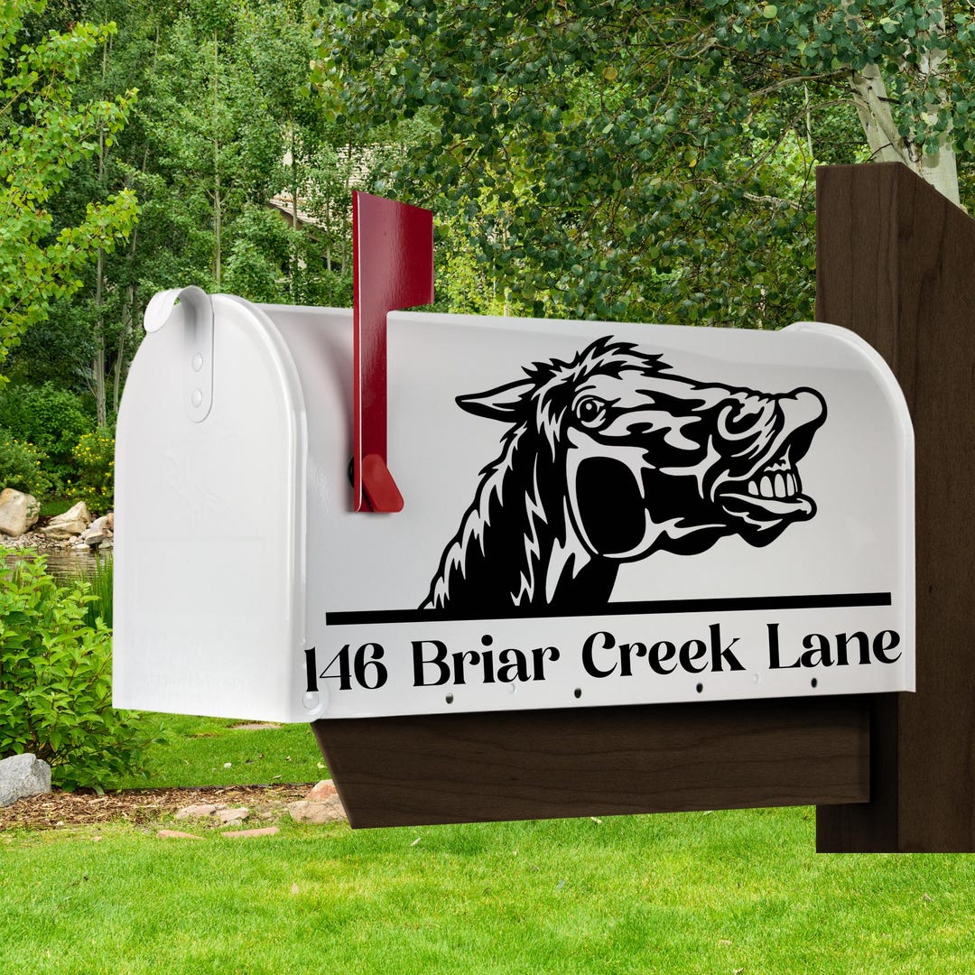Custom Horse Farm Animal Mailbox Decal: Horse Homestead Address Sticker ...
