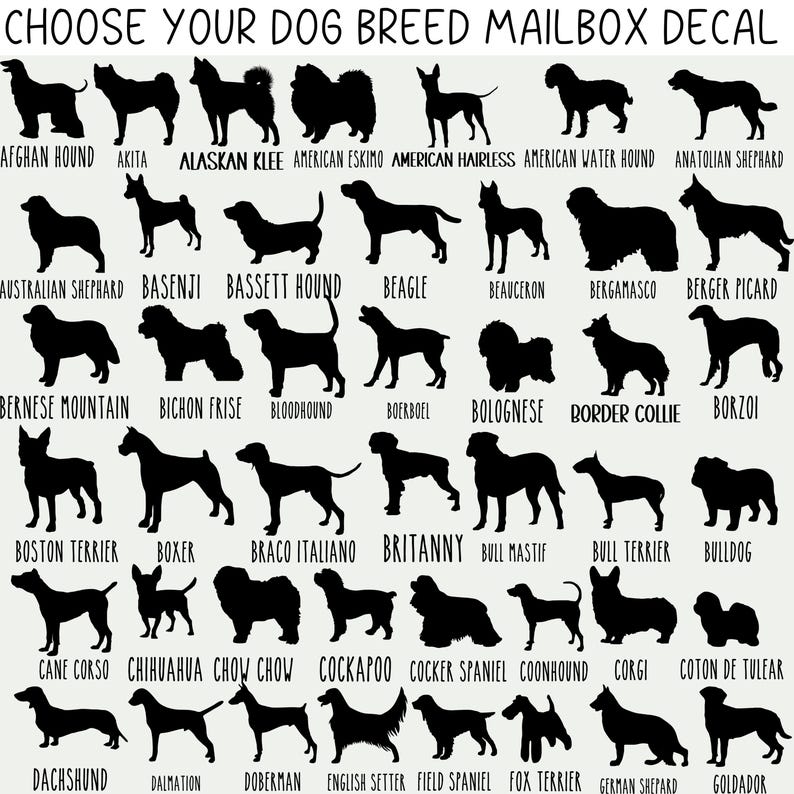 Boerboel Silhouette Custom Dog Breed Personalized Mailbox Vinyl Decal ...