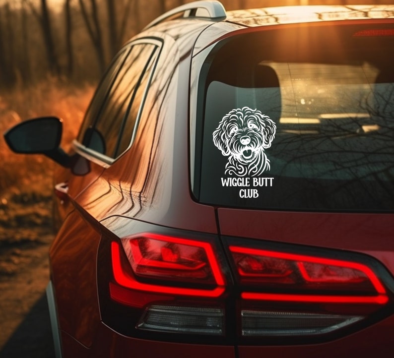 Goldendoodle Wiggle Butt Club Car Vinyl Decal Window Sticker/doodle ...