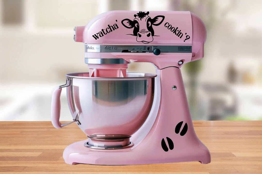 Cow Stand Mixer Vinyl Decal/baby Cow Permanent Vinyl Mixer Decal/kitchen Mixer Decal Set/custom ...