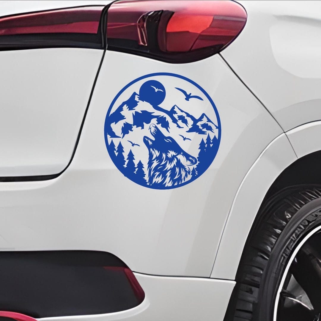 Wolf Car Decal: Auto Window Bumper Sticker, Wolf Nature Animal Lover ...