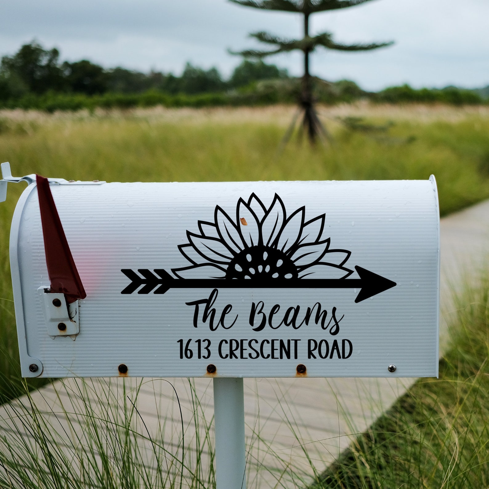 Custom Sunflower Mailbox Decal/floral Mailbox Decal/flower Mailbox ...
