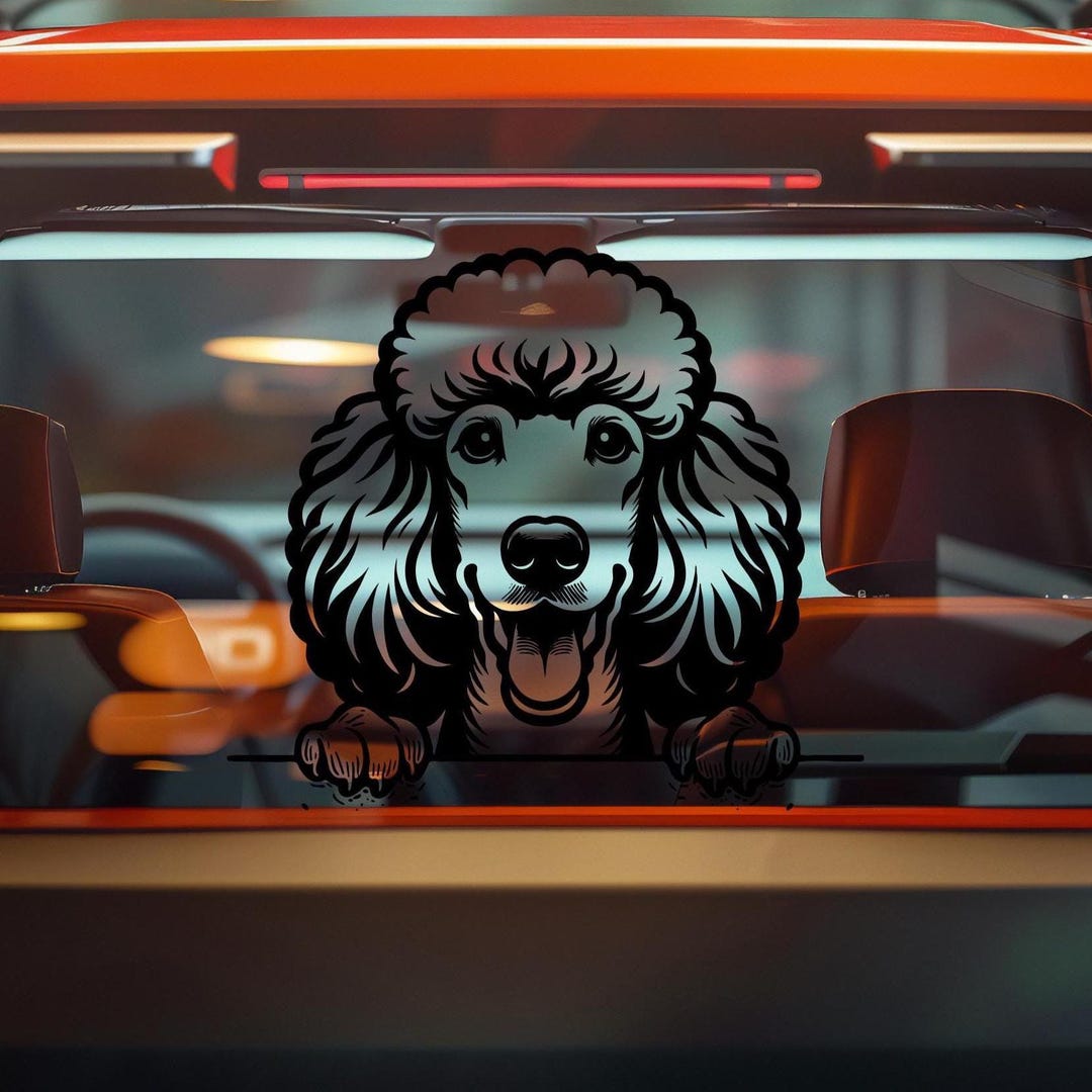 Poodle Car Decal: Dog Breed Bumper Sticker, Poodle Pet Lover Gift for ...