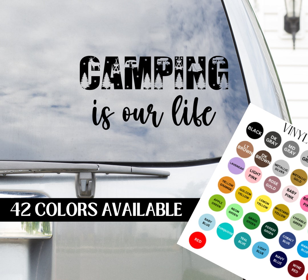 Camping Car Decal/camping Car Sticker/wildlife Decal/outdoors Car Decal ...