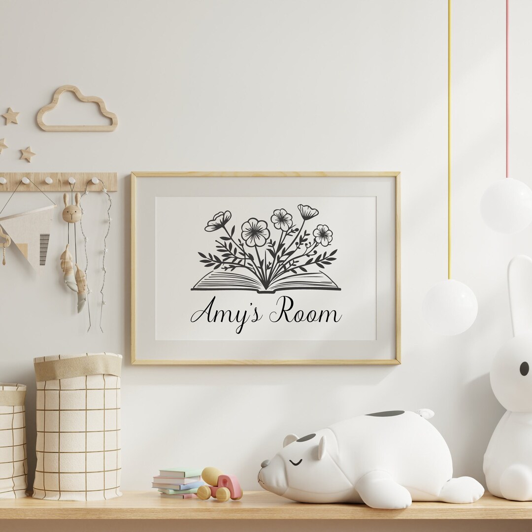 Custom Floral Open Book Vinyl Decal/book With Flowers Vinyl Decal ...