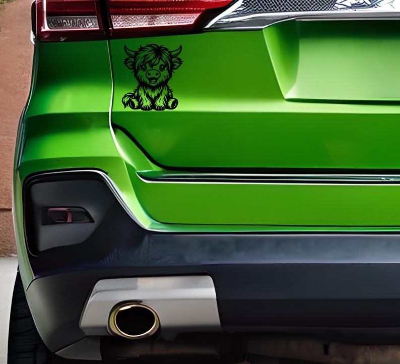 Highland Cow Animal Lover Bumper Car Auto Window Sticker Decal Gift ...
