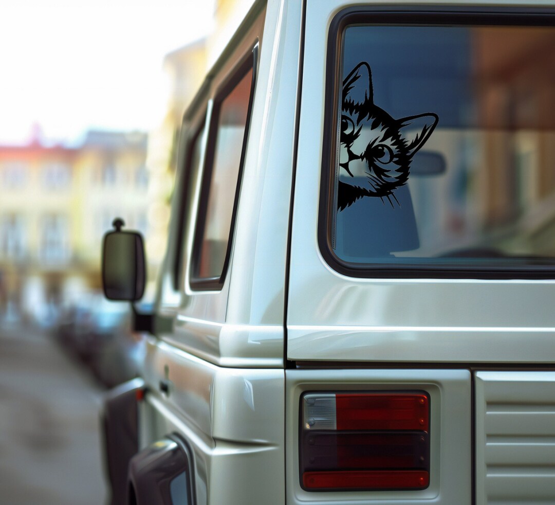 Peeking Cat Car Decal/cat Bumper Sticker/kitten Decal for Car/cat Lover ...