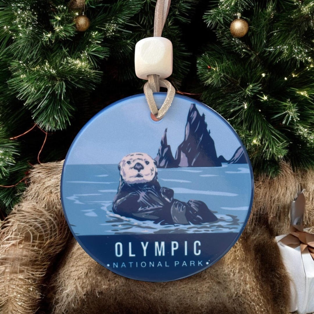 Olympic National Park Ceramic Christmas Tree Ornament or Gift Tag, a ...