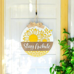 Sunflower Welcome Door Sign, a Unique Housewarming Gift | Sunflowers ...