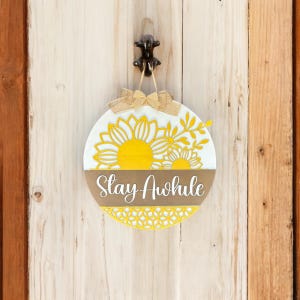 Sunflower Welcome Door Sign, a Unique Housewarming Gift | Sunflowers ...