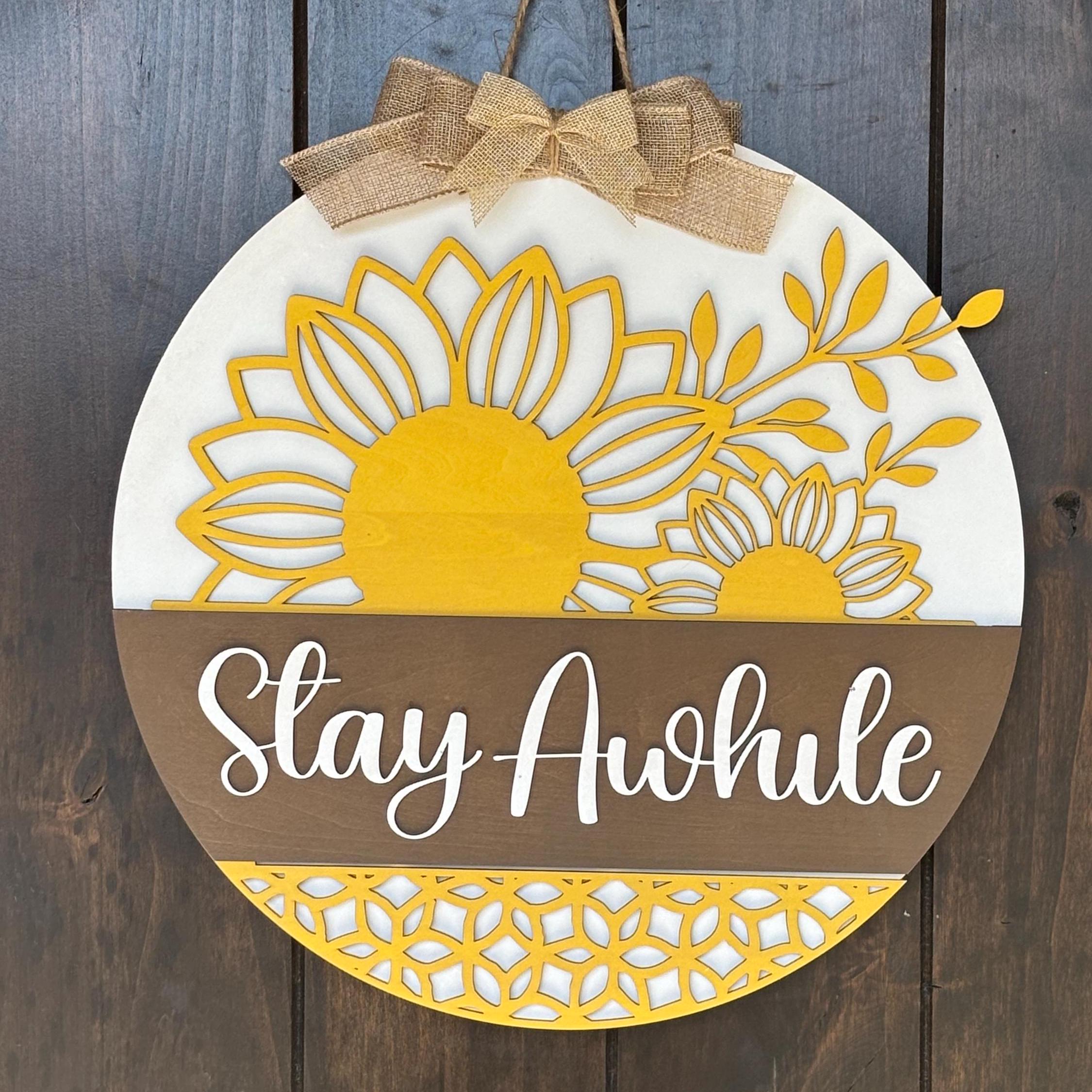 Sunflower Welcome Door Sign, a Unique Housewarming Gift | Sunflowers ...