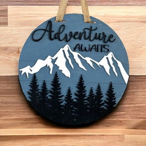 Adventure Awaits Door or Wall Decor Sign, a Unique Housewarming Gift ...