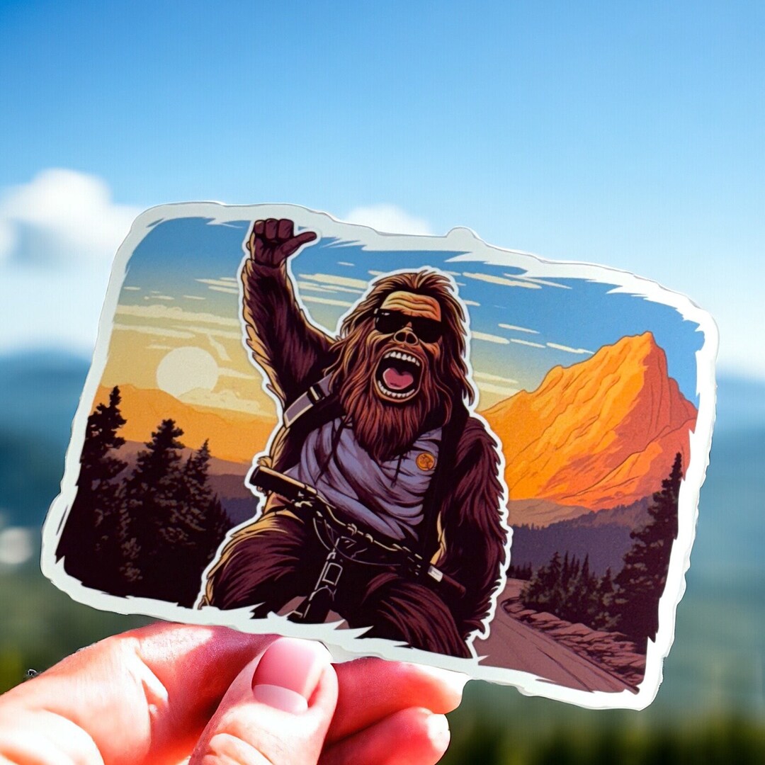 Biking Bigfoot-y or Mountain Man Sticker or Decal for Water Bottle, Laptop, Mugs and More - Etsy