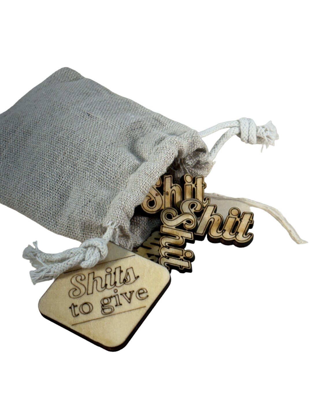 Bag of Shits to Give | Hand Made Wooden Shit Tokens for Funny Gift or ...