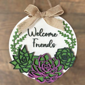 Succulent Door Welcome Sign, a Fun Housewarming Gift for Plant Lovers ...