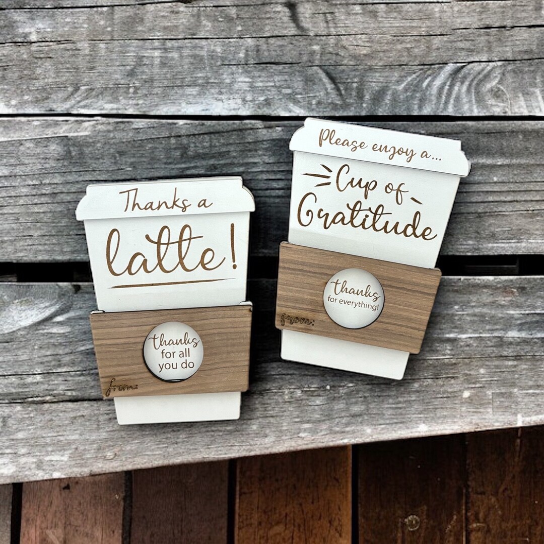 Coffee Cup Gift Card Holder That Says Thanks A Latte and Please Enjoy A ...