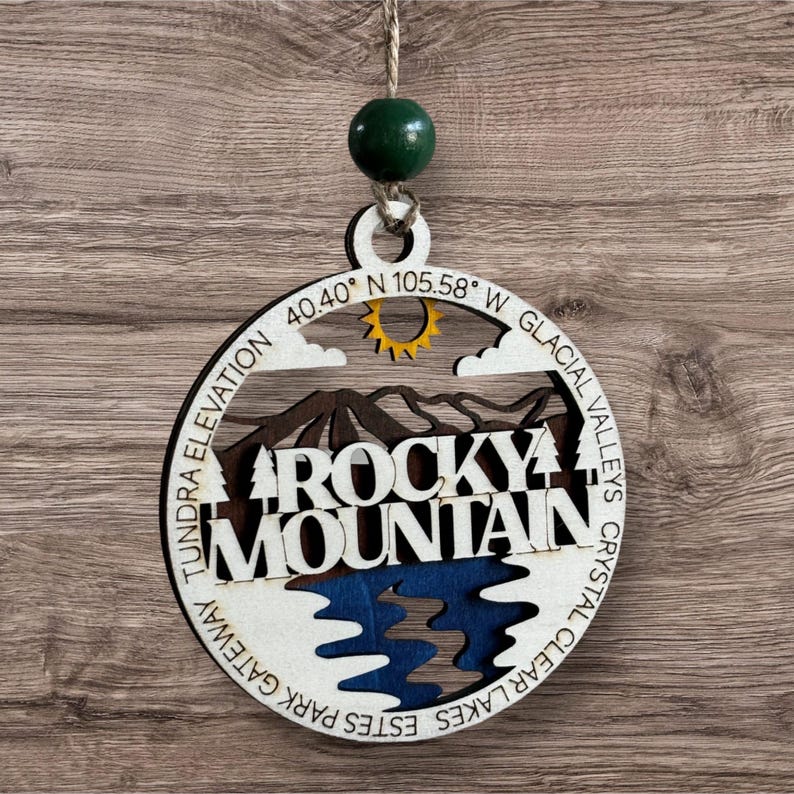 Rocky Mountain National Park Hand Made Wooden Christmas Ornament or ...
