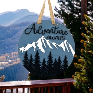 Adventure Awaits Door or Wall Decor Sign, a Unique Housewarming Gift ...