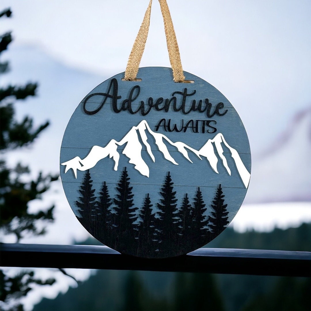 Adventure Awaits Door or Wall Decor Sign, a Unique Housewarming Gift ...