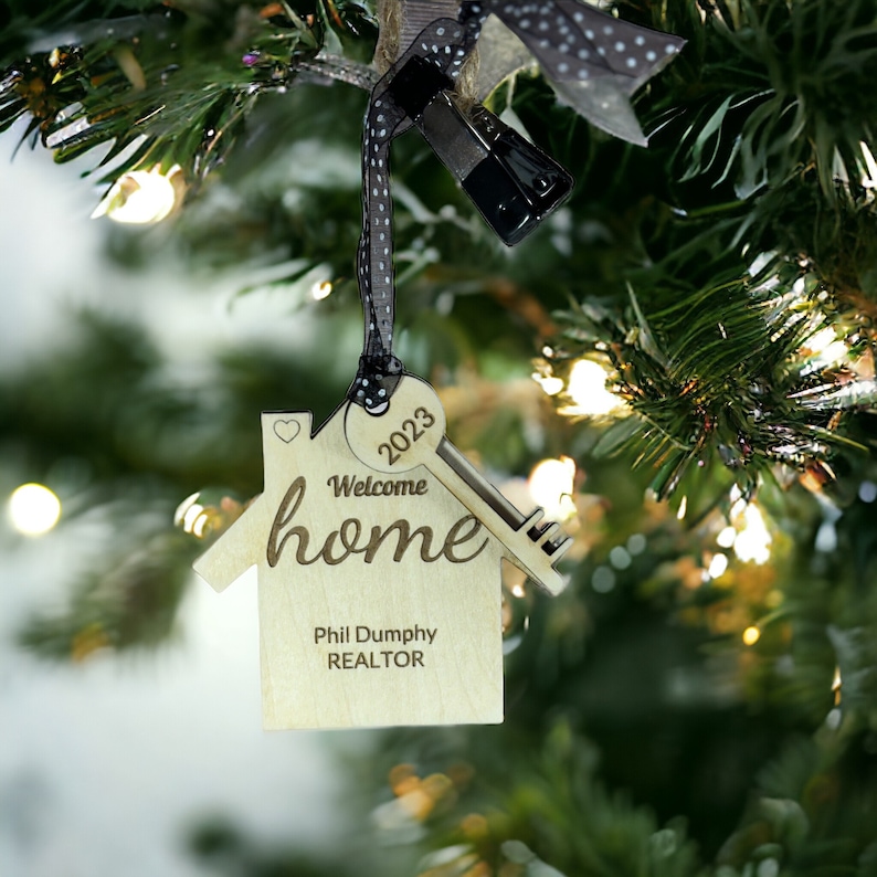 Hand-made Wooden Realtor Ornament or Gift Tag Personalized With Realtor ...