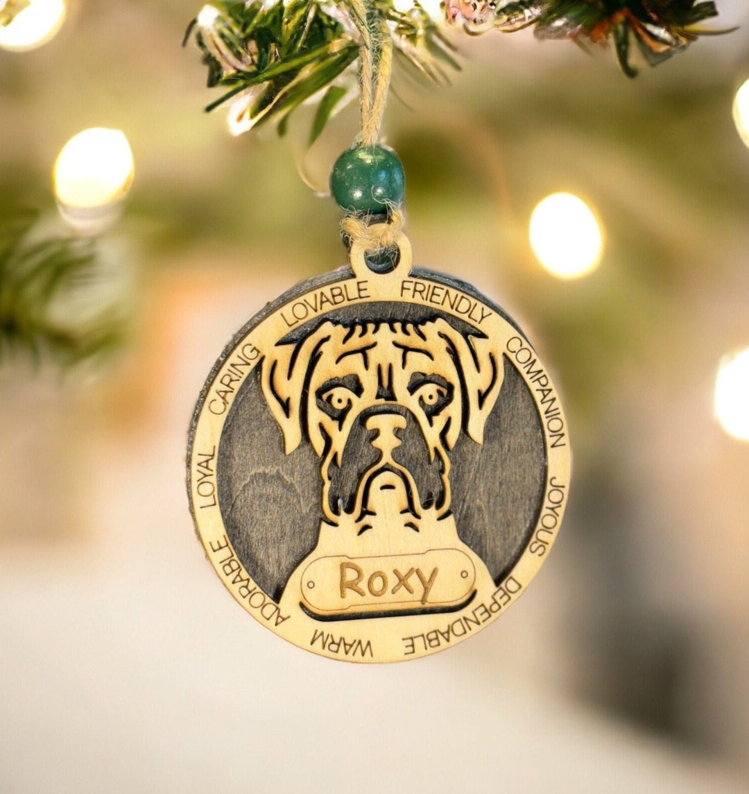 Boxer Dog Ornament or Gift Tag Personalized With Pet's Name, a Perfect ...