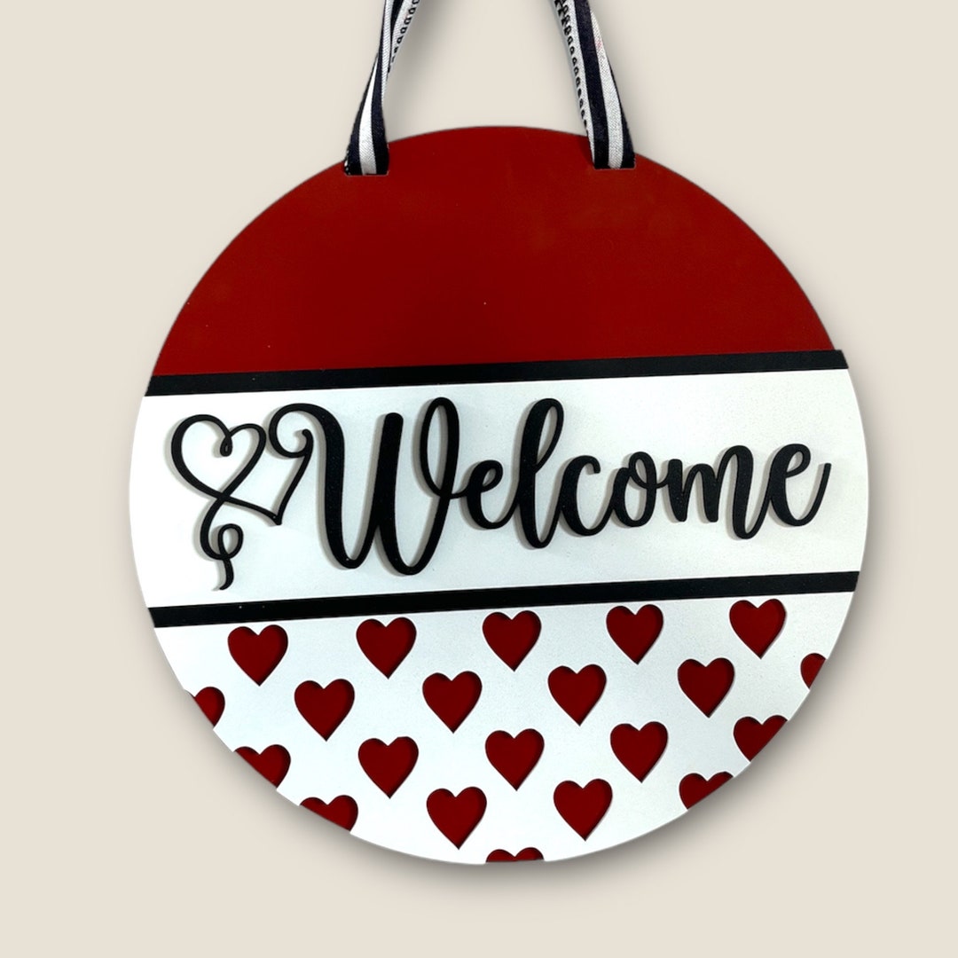 Heart Welcome Sign for Front Door Decor, a Unique Housewarming Gift for ...