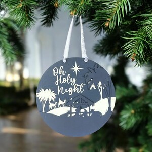 Oh Holy Night Christmas Door Sign or Wall Decor With Baby Jesus in the ...