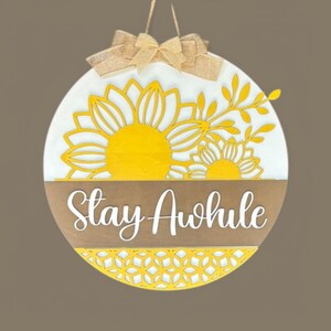 Sunflower Welcome Door Sign, a Unique Housewarming Gift | Sunflowers ...