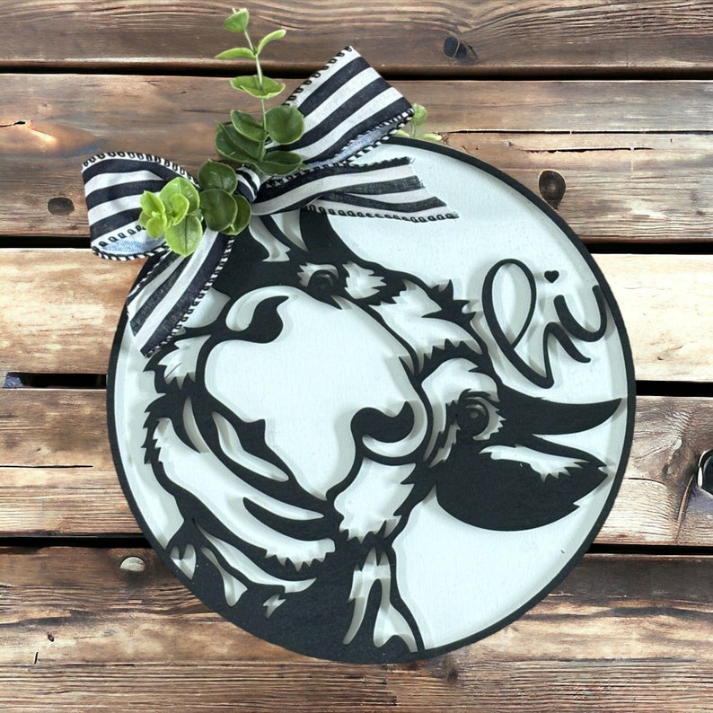 Happy Cow HI Door Sign, a Unique Housewarming Gift for Farm or ...