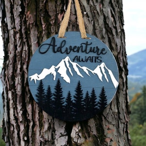 Adventure Awaits Door or Wall Decor Sign, a Unique Housewarming Gift ...