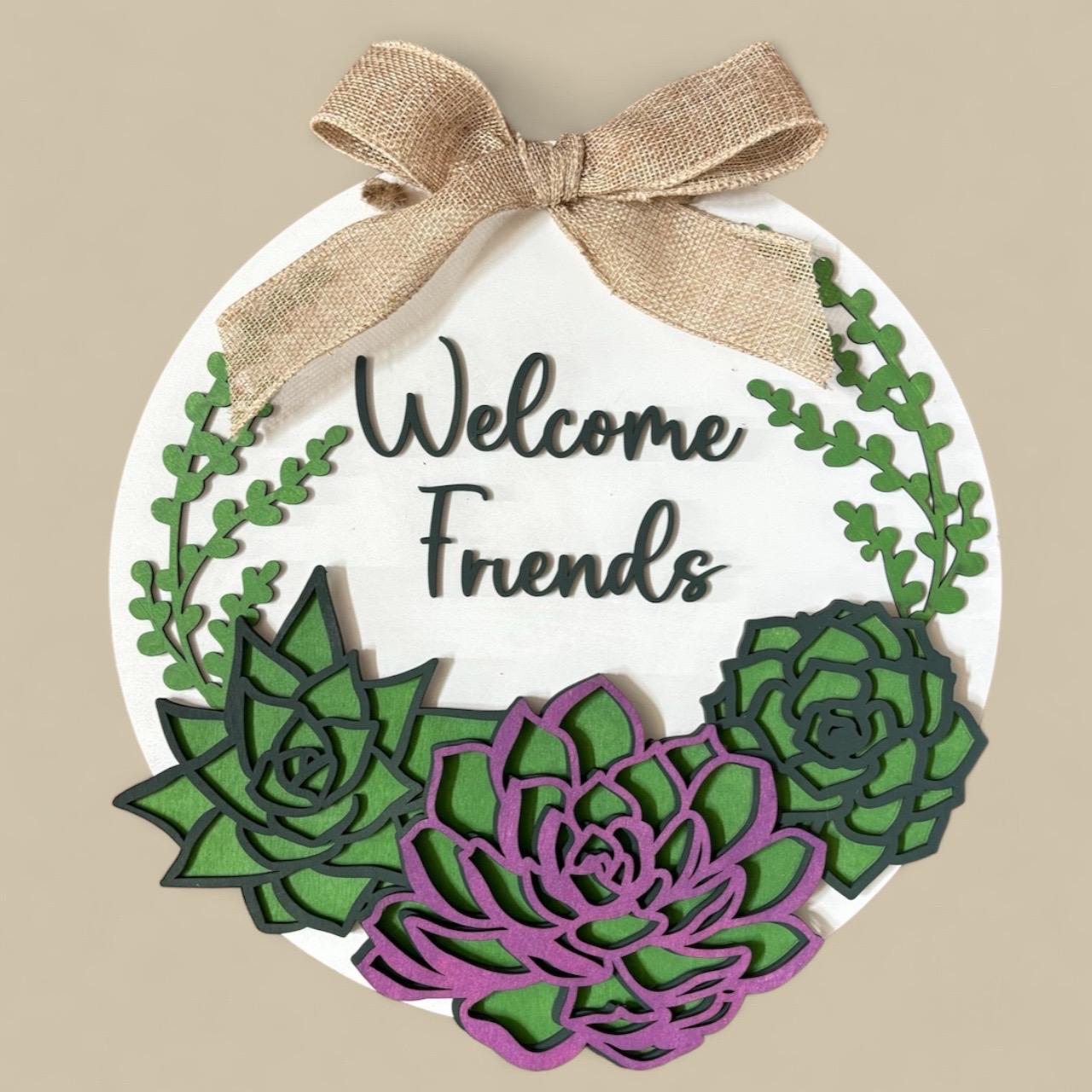 Succulent Door Welcome Sign, a Fun Housewarming Gift for Plant Lovers ...