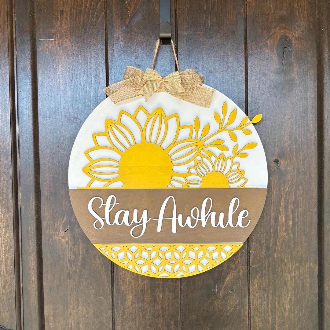 Sunflower Welcome Door Sign, a Unique Housewarming Gift | Sunflowers ...