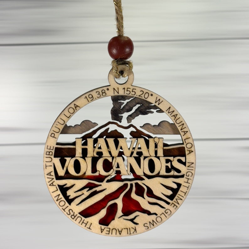 Hawaiian Volcano National Park Hand Made Wooden Christmas Ornament or ...