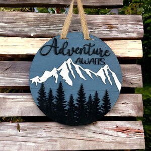 Adventure Awaits Door or Wall Decor Sign, a Unique Housewarming Gift ...