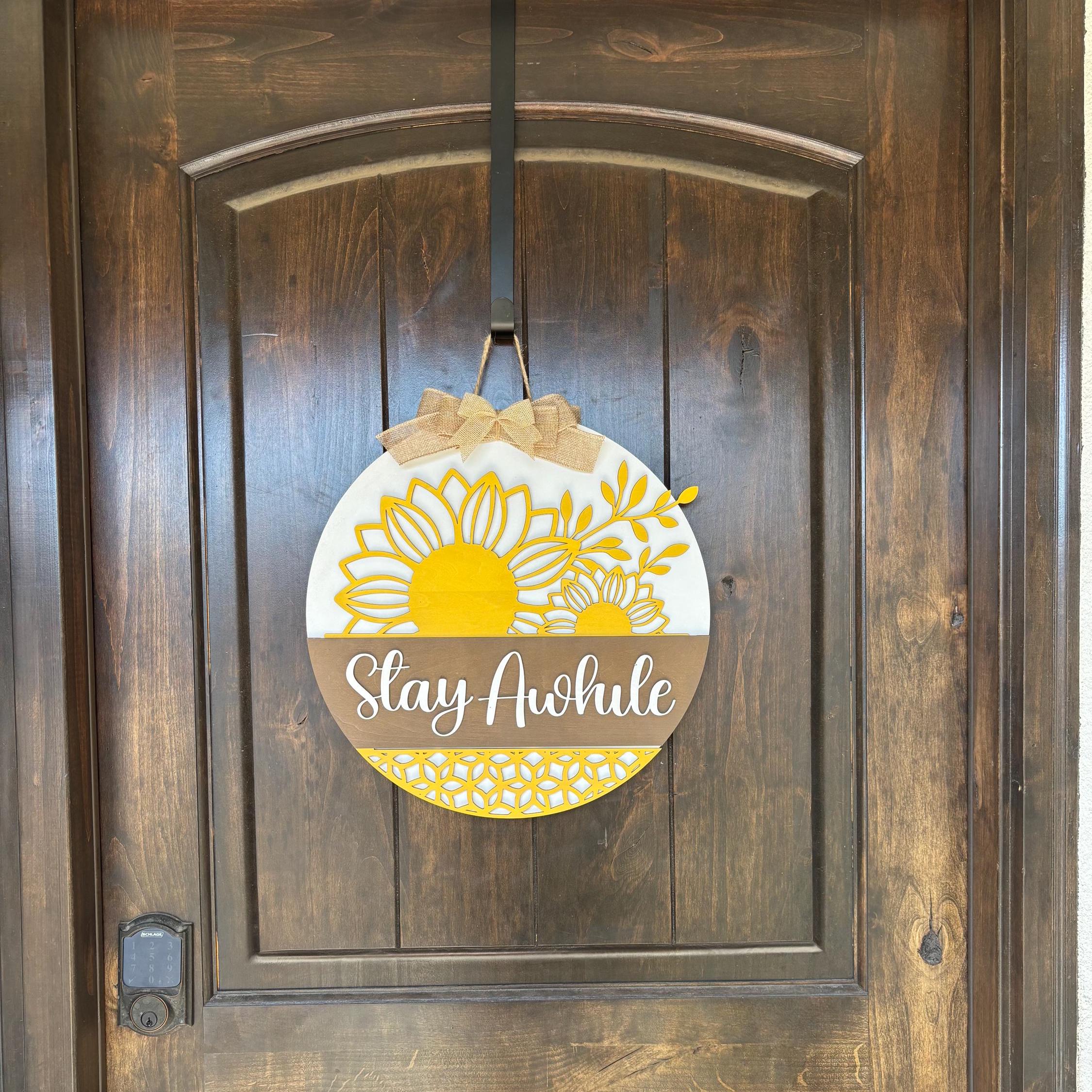 Sunflower Welcome Door Sign, a Unique Housewarming Gift | Sunflowers ...