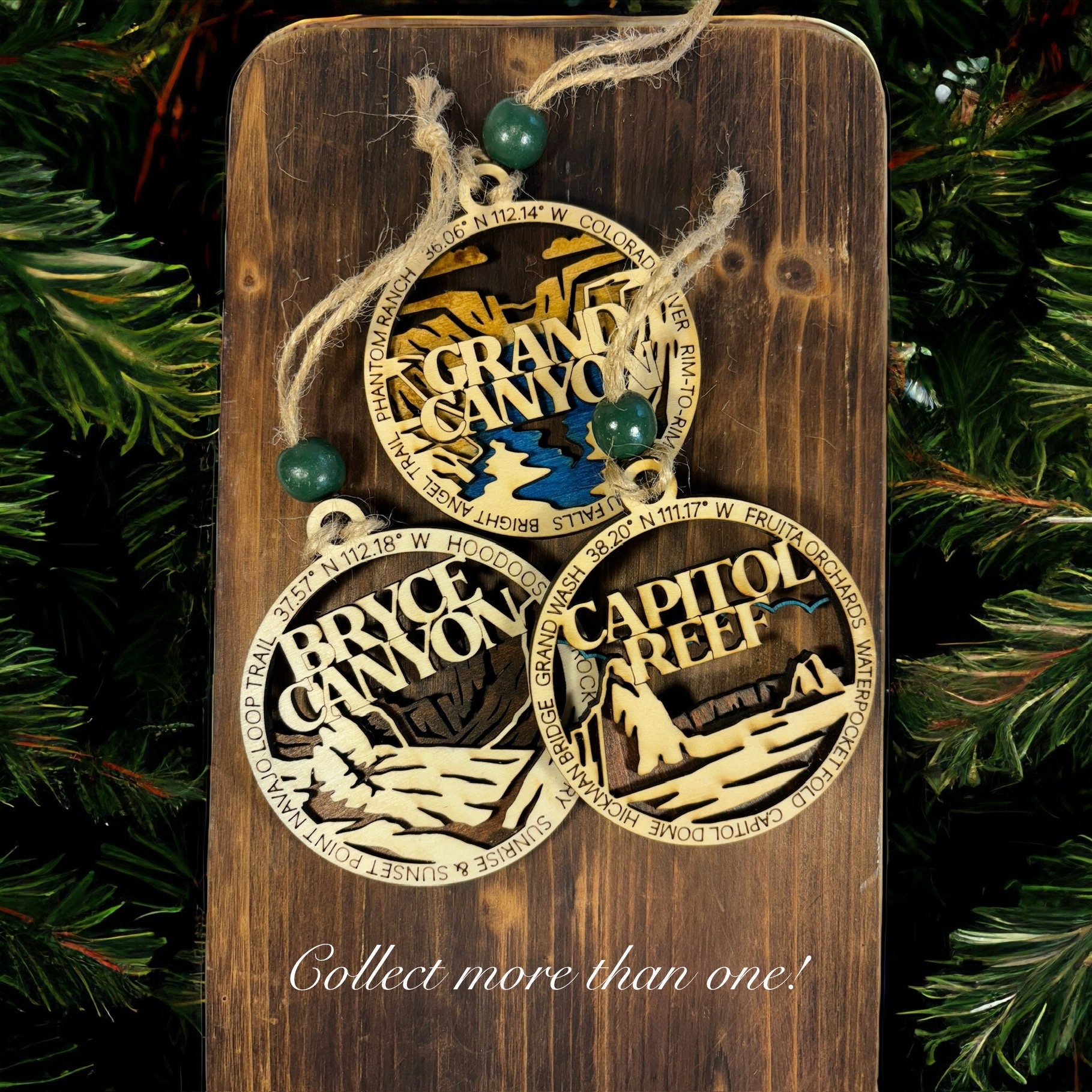 Arches National Park Hand Made Wooden Christmas Ornament or Gift Tag, a ...
