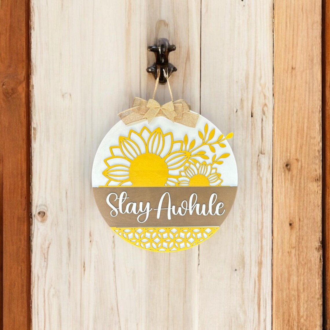 Sunflower Welcome Door Sign, a Unique Housewarming Gift | Sunflowers ...