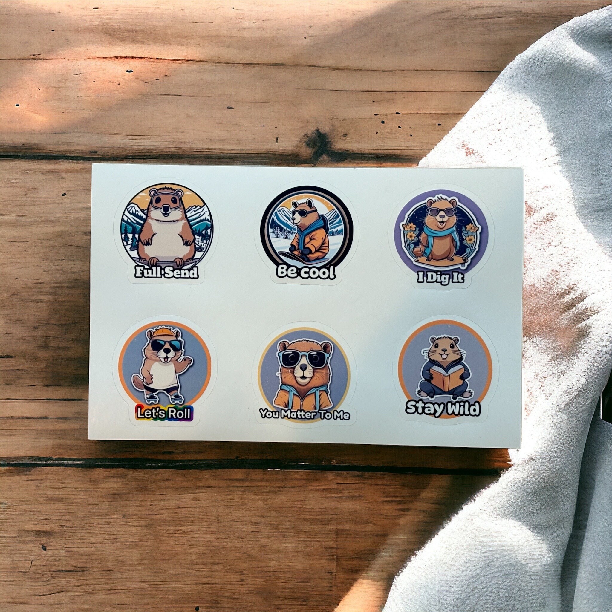 Capybara Sticker Sheet With 6 Stickers or Decals for Water Bottle ...