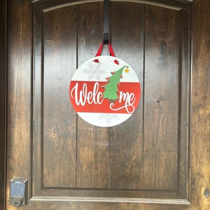 Welcome Christmas Door Sign or Wall Decor With Snowflakes, A Winter ...